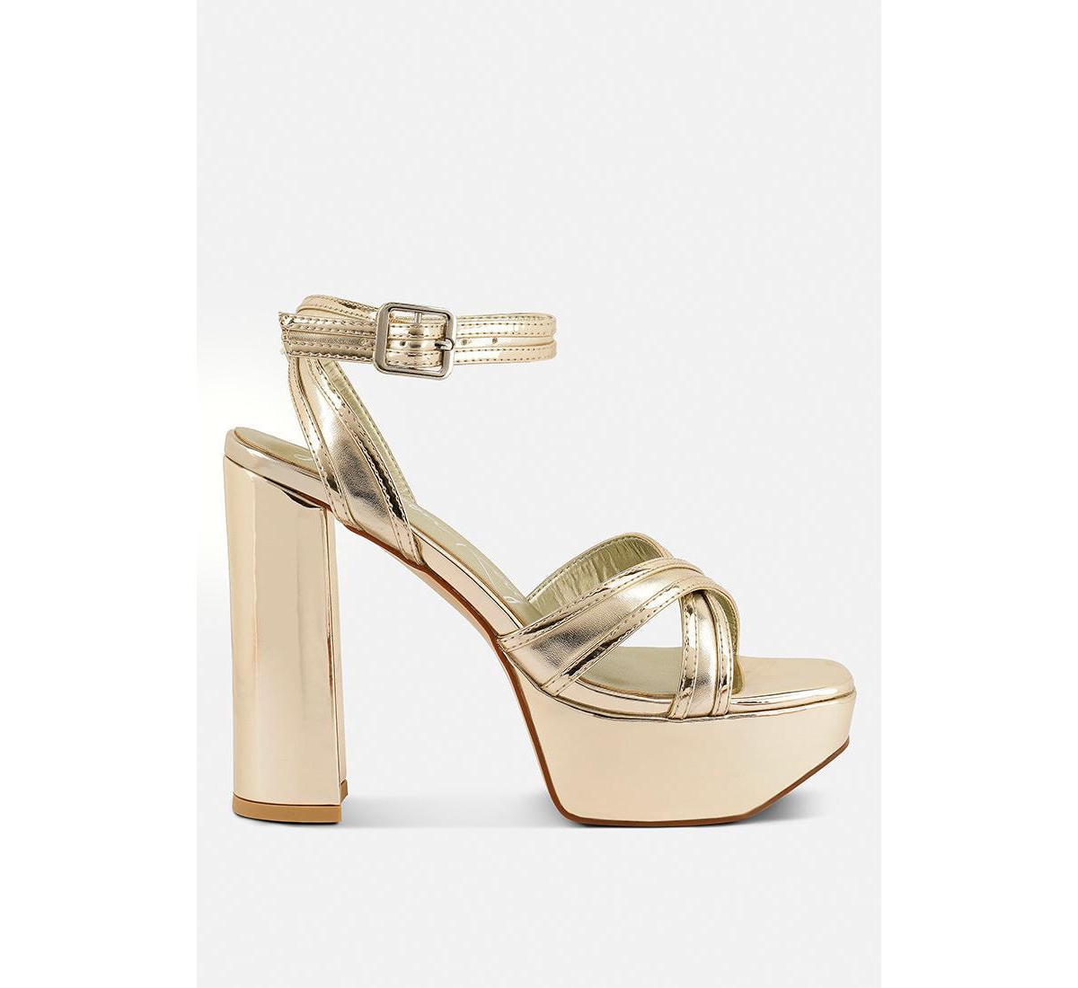 Click here for Womens Nyle Platform Heeled Sandals - Gold prices