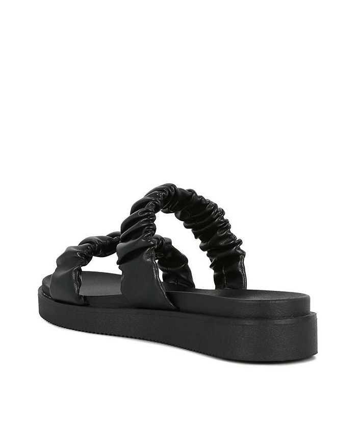 London Rag Women's Faux Leather Ruched Strap Platform Sandals - Macy's