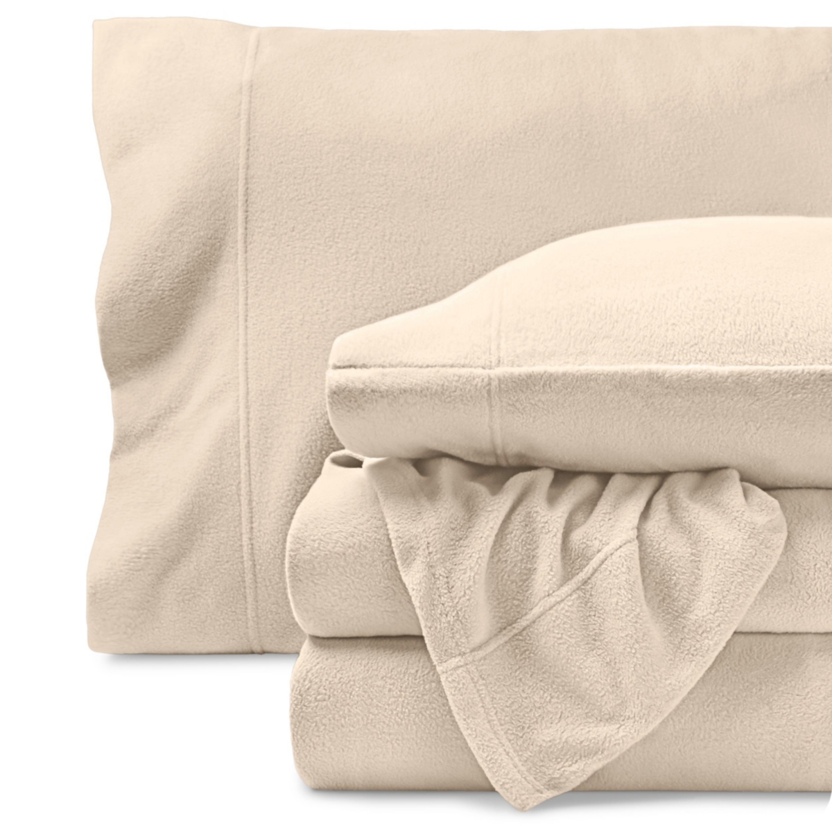 Click here for Bare Home Polar Fleece Sheet Set  King - Sand prices