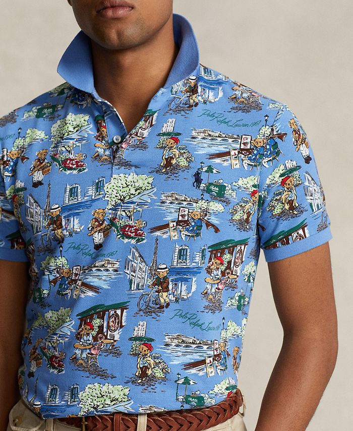 Polo Ralph Lauren Men's Classic-Fit Polo Bear Mesh Polo Shirt - Macy's