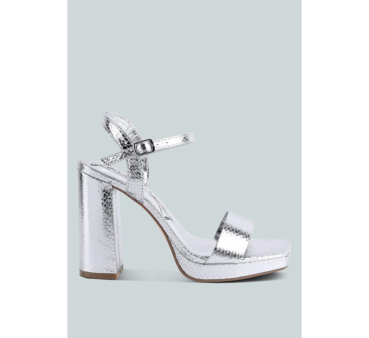 Click here for Merengue Textured High Block Heel Sandals - Silver prices