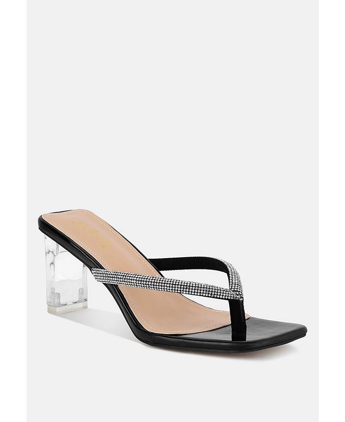 London Rag Litchi Rhinestone Embellished Strap Sandals - Macy's