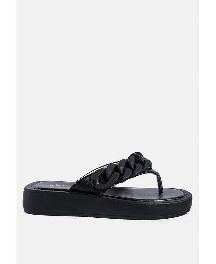 London Rag Zing Link Chain Thong Flats - Macy's
