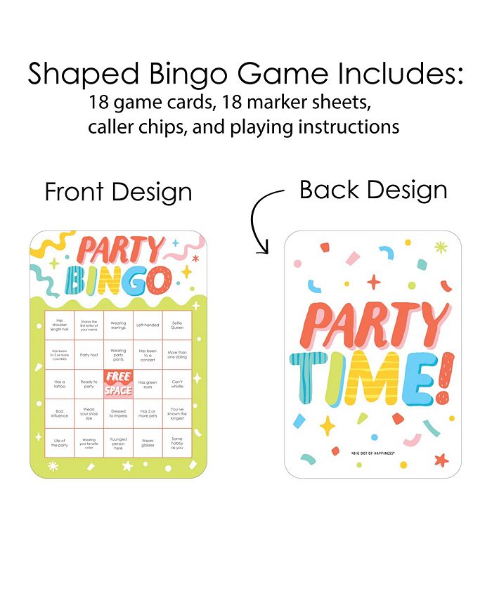 Big Dot of Happiness Find the Guest Party Time - Happy Birthday Party Bingo Game - Set of 18 ...