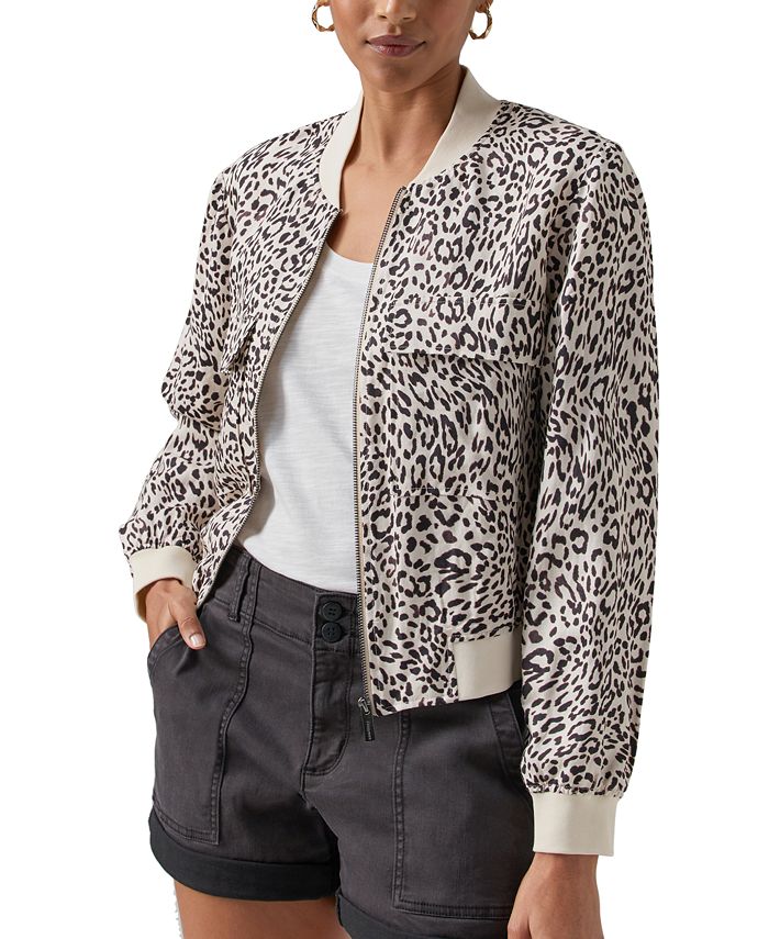 Sanctuary Women's Eve Animal-Print Bomber Jacket - Macy's