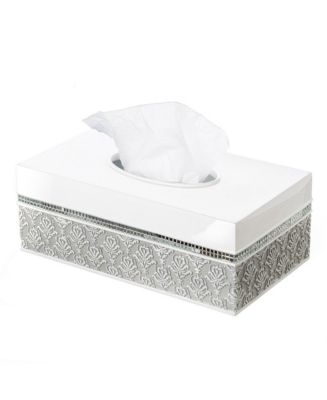 Mirror Damask Gray and White Rectangle Tissue Box Cover - Macy's