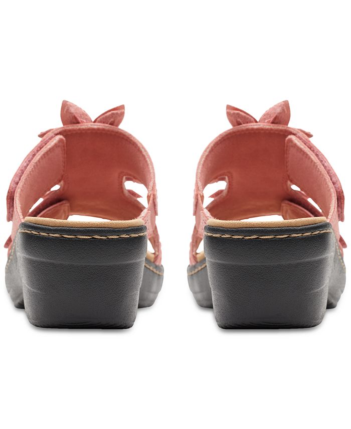 Clarks Merliah Raelyn Flower-Detail Wedge Heel Platform Sandals - Macy's