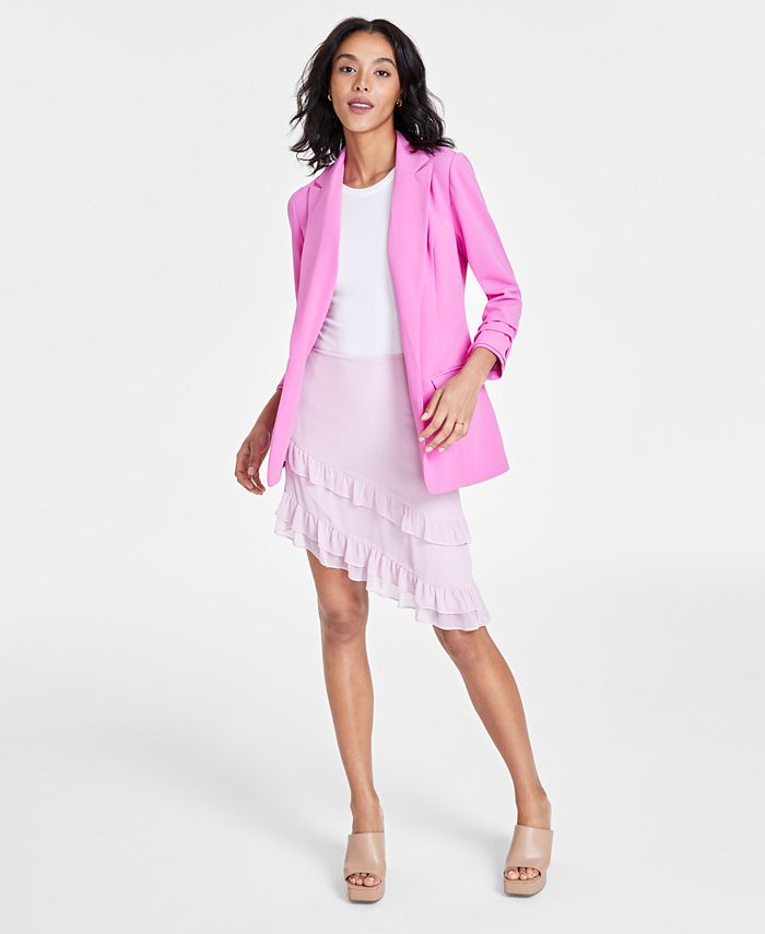Bar III Women's Blazer, Bodysuit, & Ruffled Skirt, Created for Macy's ...