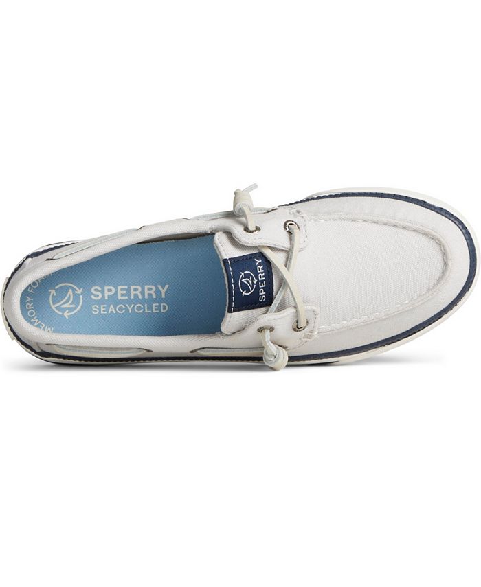 Sperry Women's Sea cycled Bahama 3.0 Platform Textile Grey Boat Shoe ...