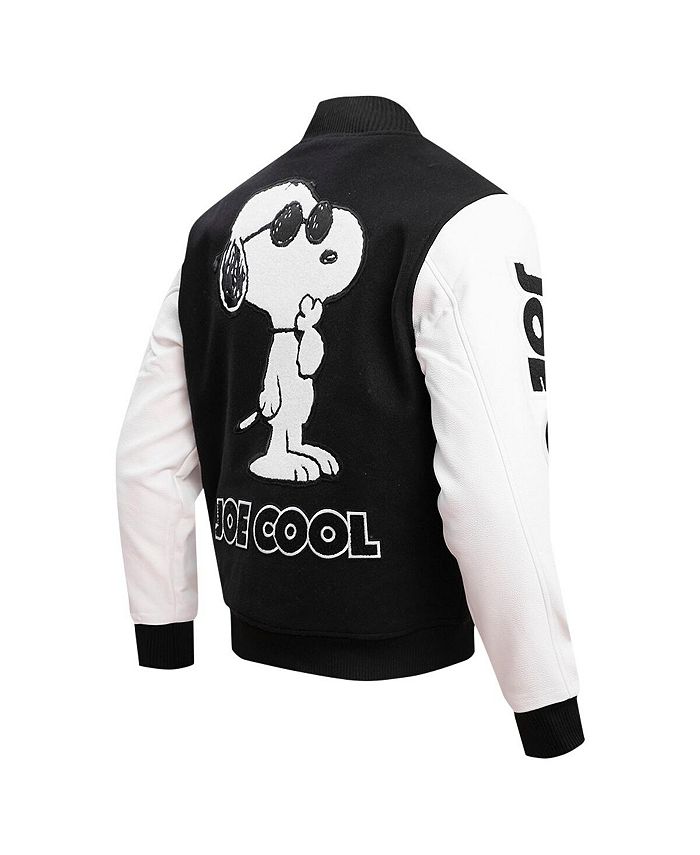 Freeze Max Men's Black Peanuts Snoopy Joe Cool Full-Zip Varsity Jacket ...