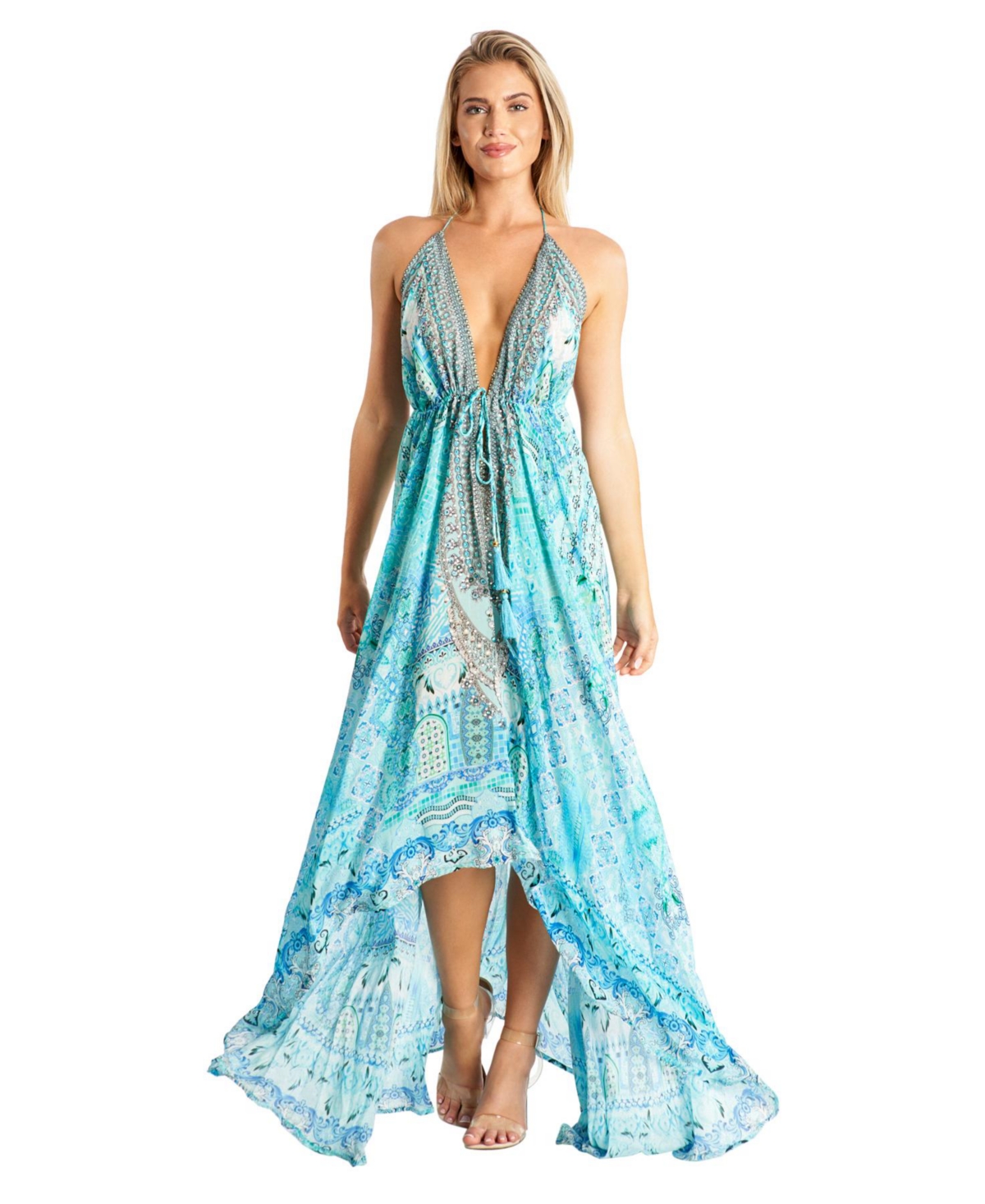 Click here for La Moda Clothing Womens Maxi halter neck dress - T... prices