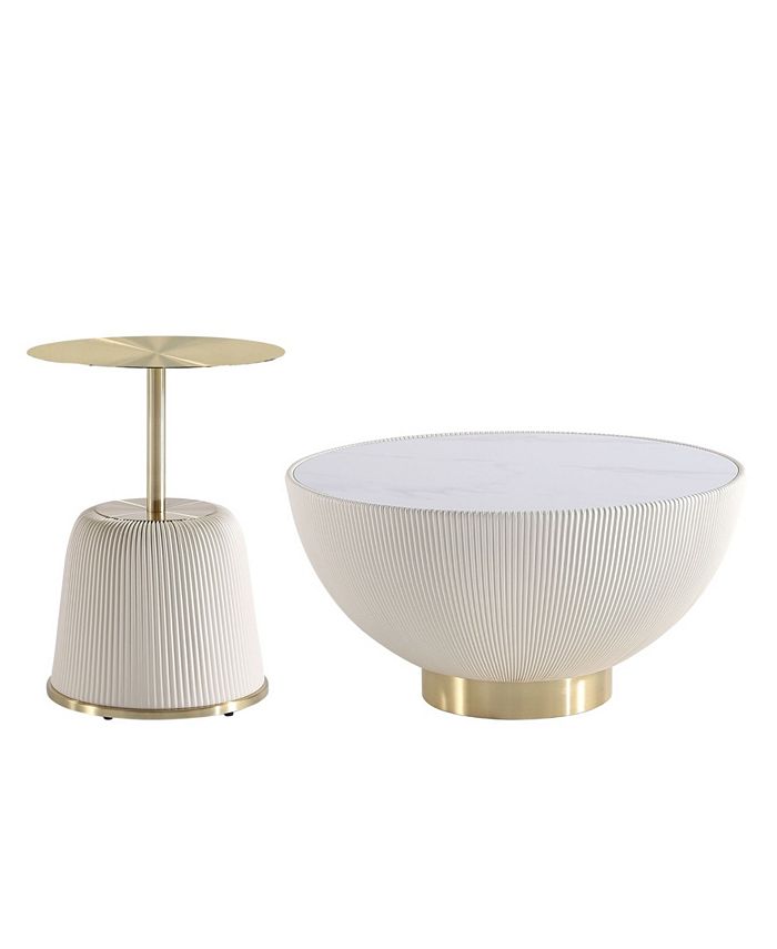 Manhattan Comfort Anderson 2-Piece Leatherette Upholstered Coffee Table ...