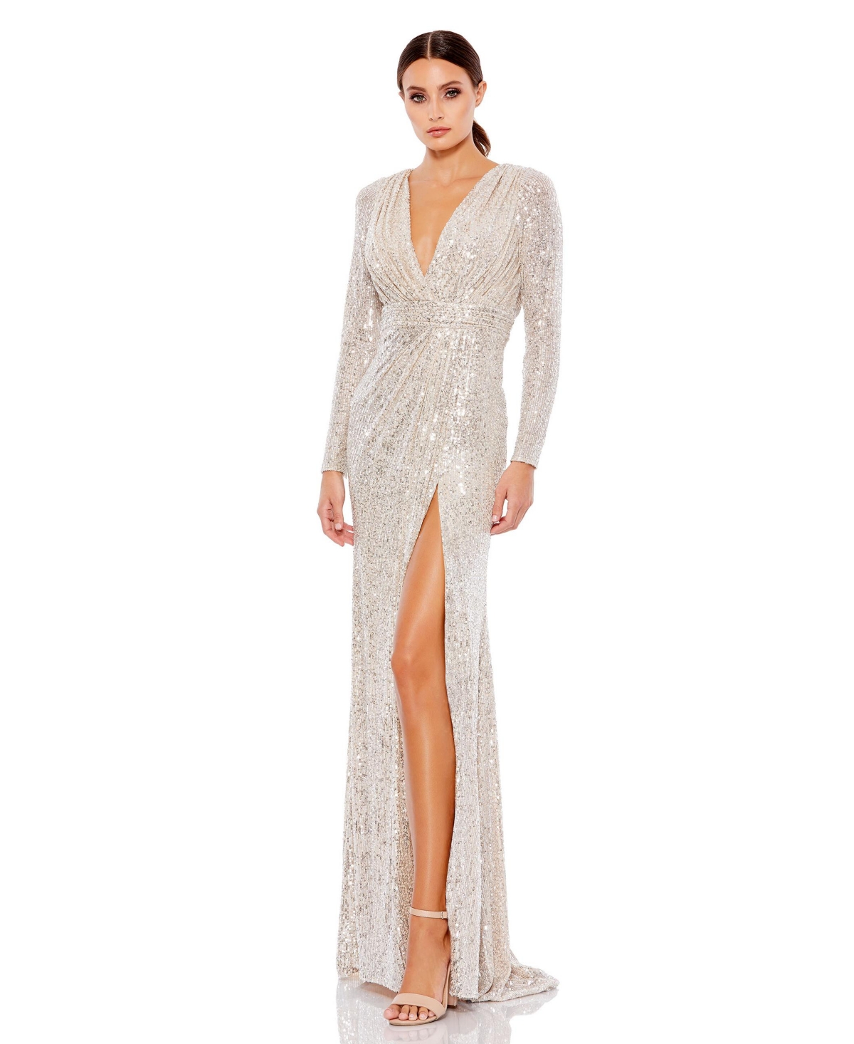 Click here for Mac Duggal Womens Ieena Sequined Long Sleeve Gown... prices