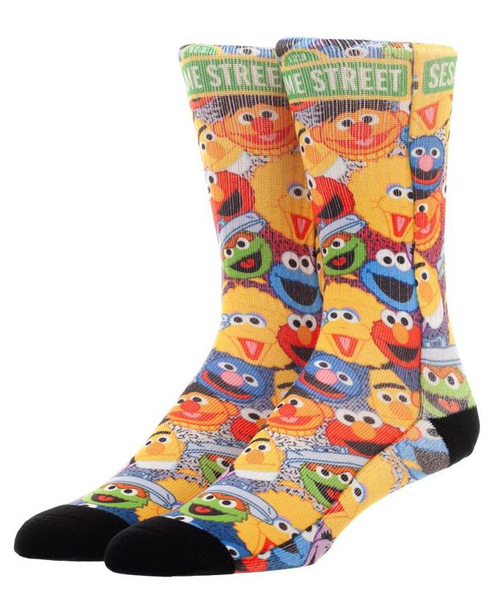 Sesame Street Adult Sublimated Character Design Crew Socks For Unisex ...