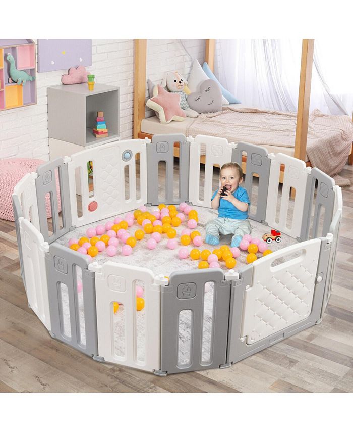 Slickblue 16 Panels Baby Safety Playpen with Drawing Board - Macy's