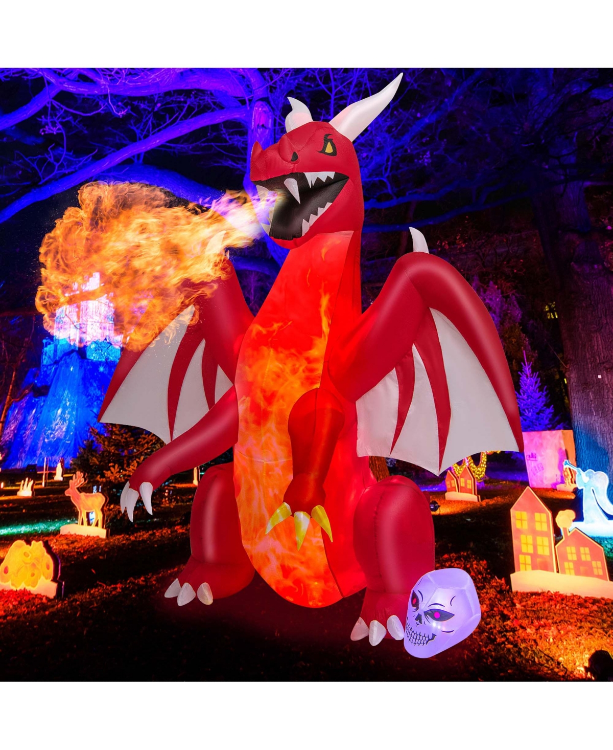 Click here for 8 Ft Halloween Inflatable Red Dragon with Wings &... prices