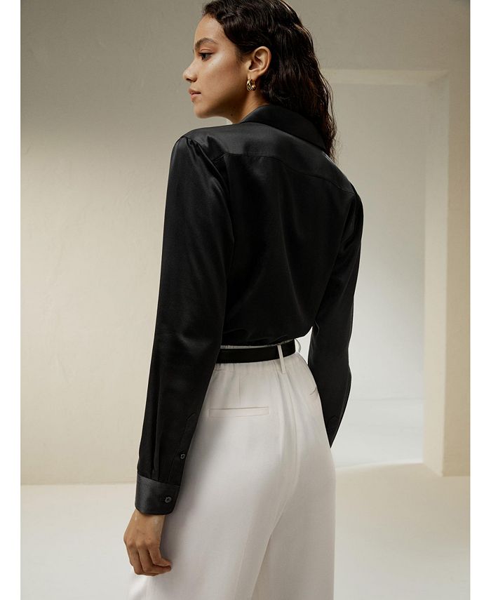 LILYSILK Women's Tailored Button Down Silk Shirt - Macy's