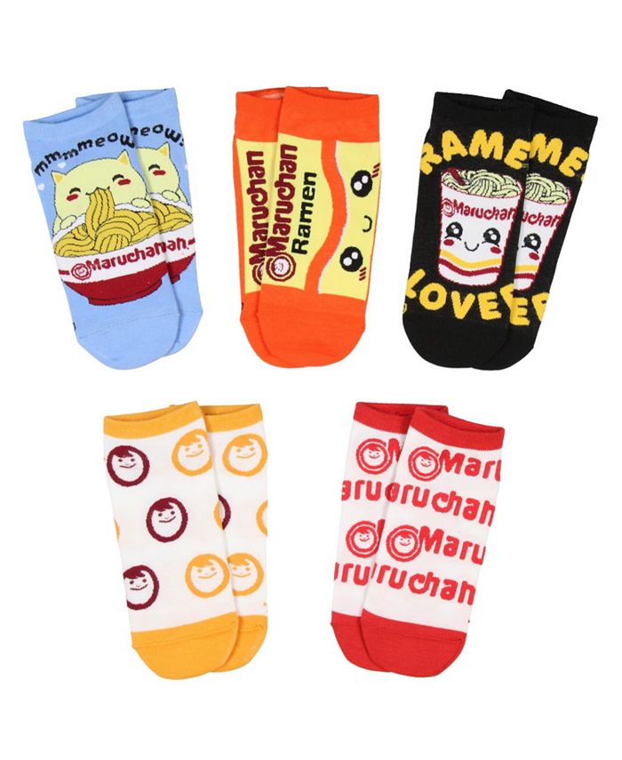 Maruchan Ramen Noodles Face Logo Adult 5 Pair No-Show Socks - Macy's