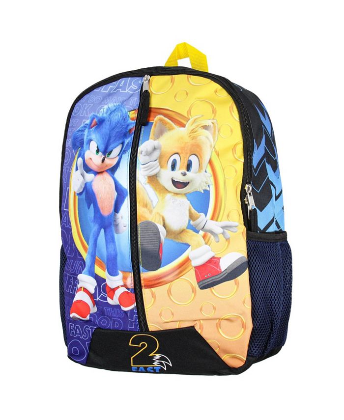 Sonic The Hedgehog Backpack Sonic And Tails 2 Fast Molded 16" Backpack ...