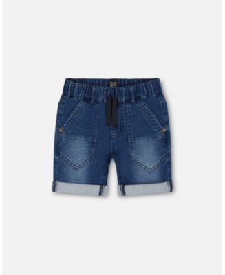 Baby Boy Dark Blue Stretch Denim Short - Infant - Macy's