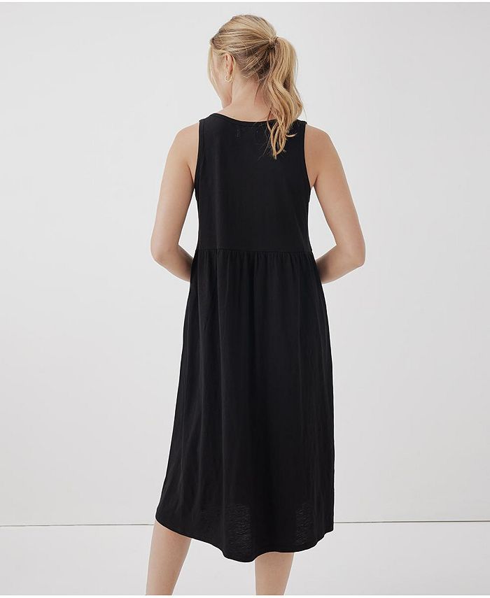Pact Organic Cotton Relaxed Slub Henley Tank Dress - Macy's