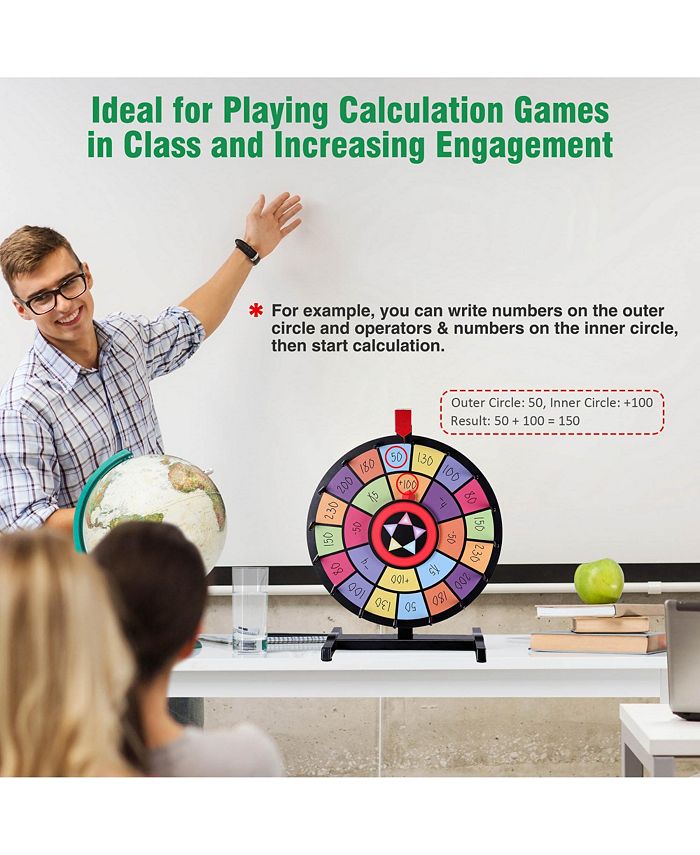 WinSpin 15" Tabletop Editable Color Prize Wheel 2 Circles 2 Pointers ...