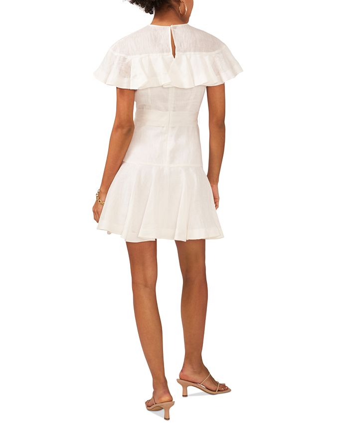 CeCe Women's Ruffled Flutter-Sleeve Fit & Flare Dress - Macy's