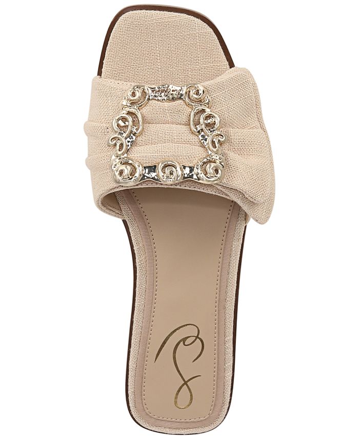 Sam Edelman Women's Ivana Buckle-Trim Slide Flat Sandals - Macy's