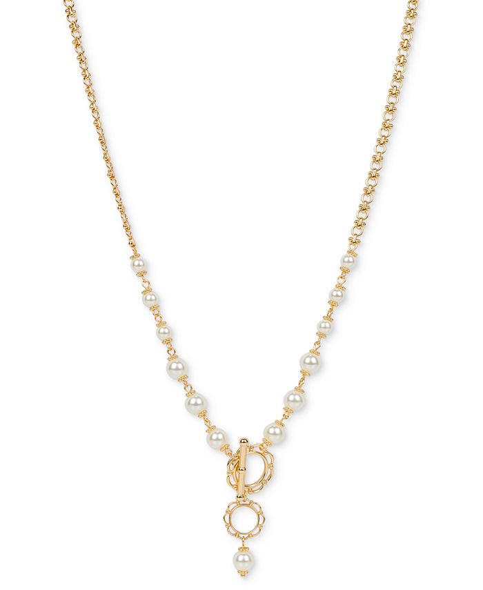 Patricia Nash Gold-Tone Imitation Pearl 34" Lariat Necklace - Macy's