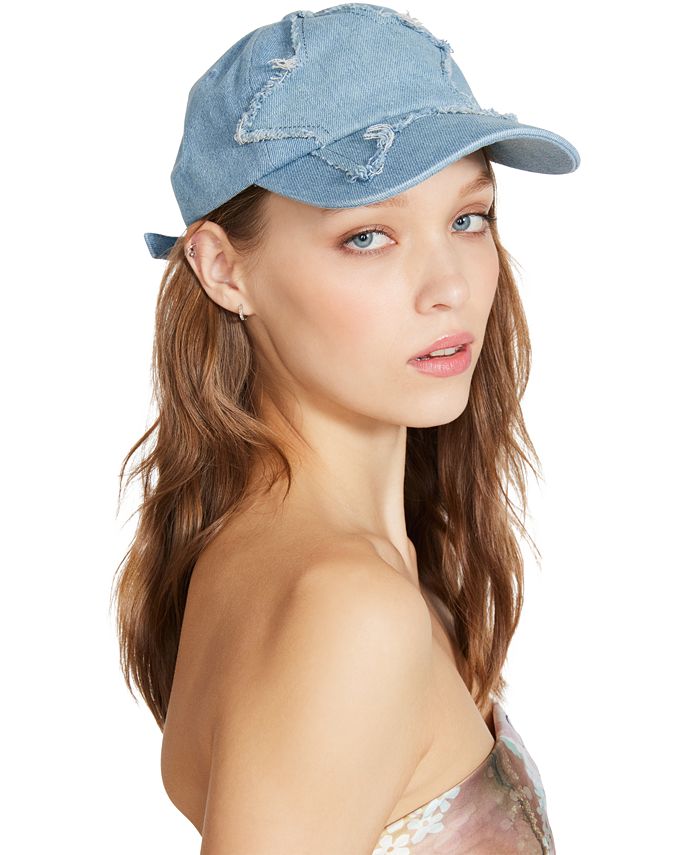 Steve Madden Women's Distressed Denim Baseball Cap - Macy's