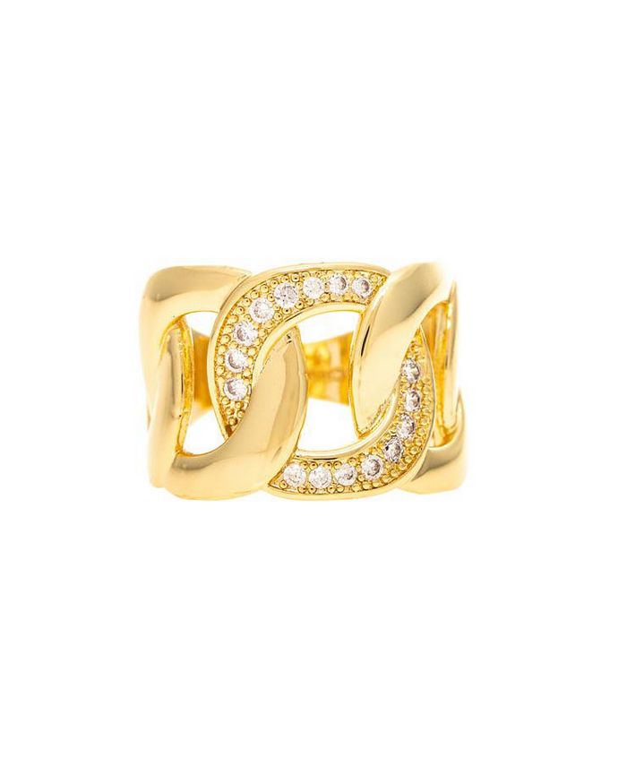 Rivka Friedman Curb Link Band Ring with CZ Accent - Macy's