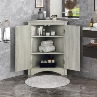 Triangle Bathroom Storage Cabinet with Adjustable Shelves - Macy's