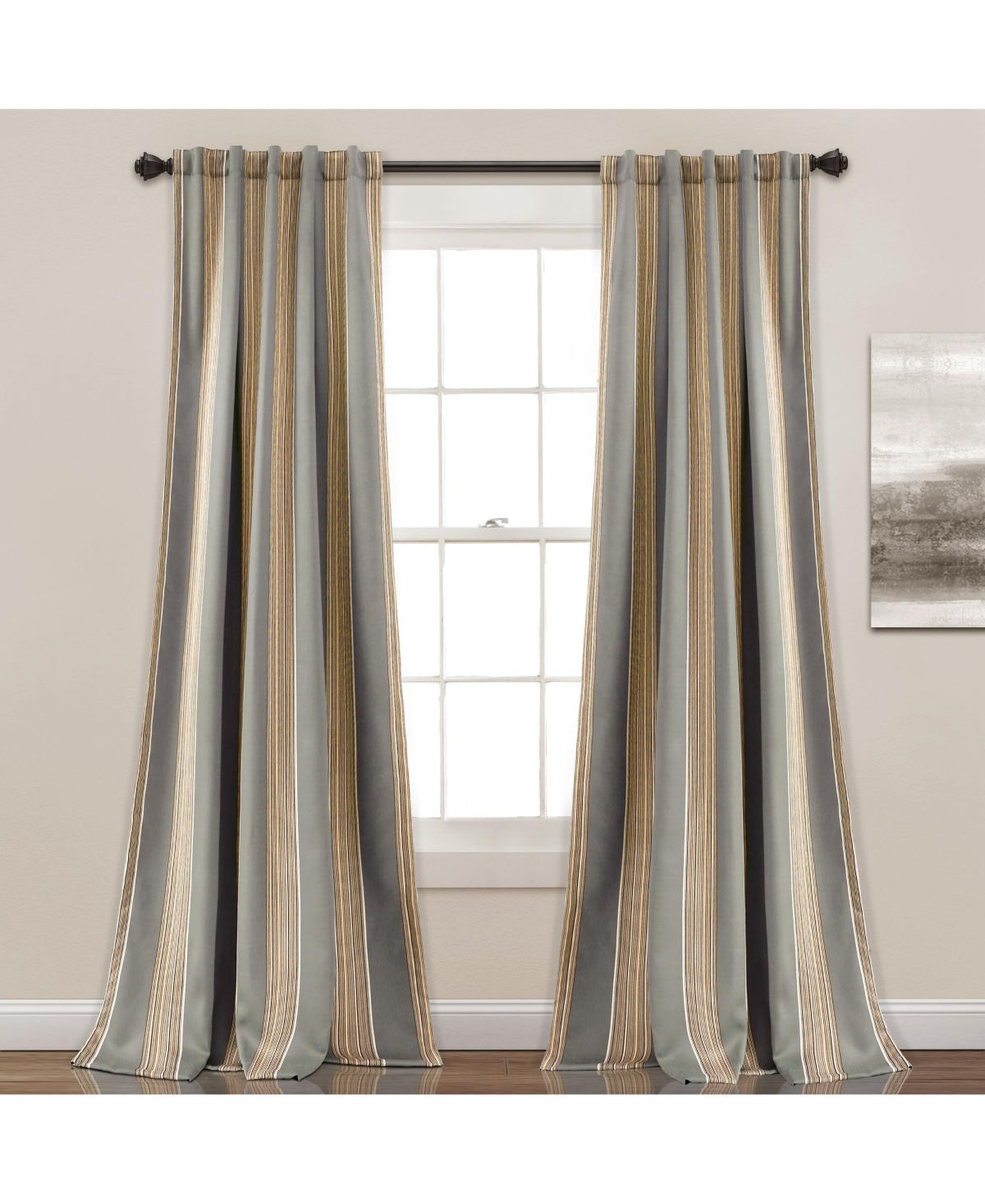 Click here for Julia Stripe Light Filtering Window Curtain Panels... prices