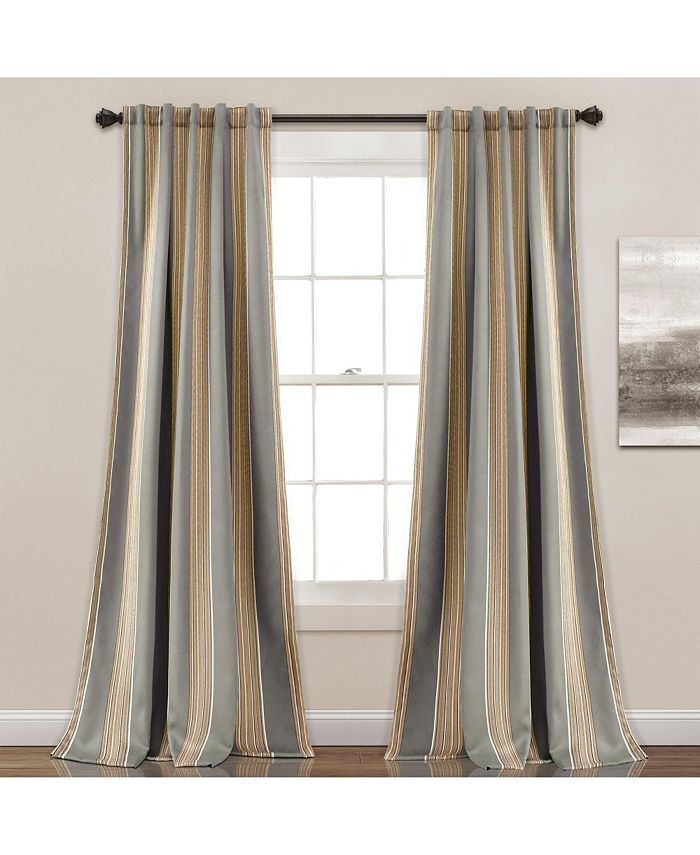 Lush Decor Julia Stripe Light Filtering Window Curtain Panels - Macy's