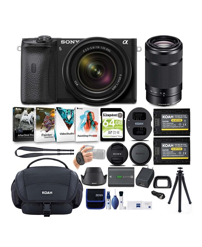 Sony Alpha a6600 APS-C Mirror less ILC Bundle with 18-135mm and 55 ...