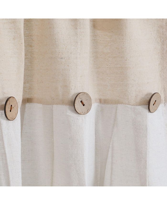 Lush Decor Linen Button Kitchen Tier Window Curtain Panels - Macy's