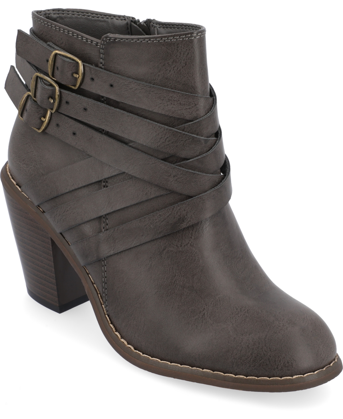 Click here for Journee Collection Womens Strap Round Toe Stacked... prices