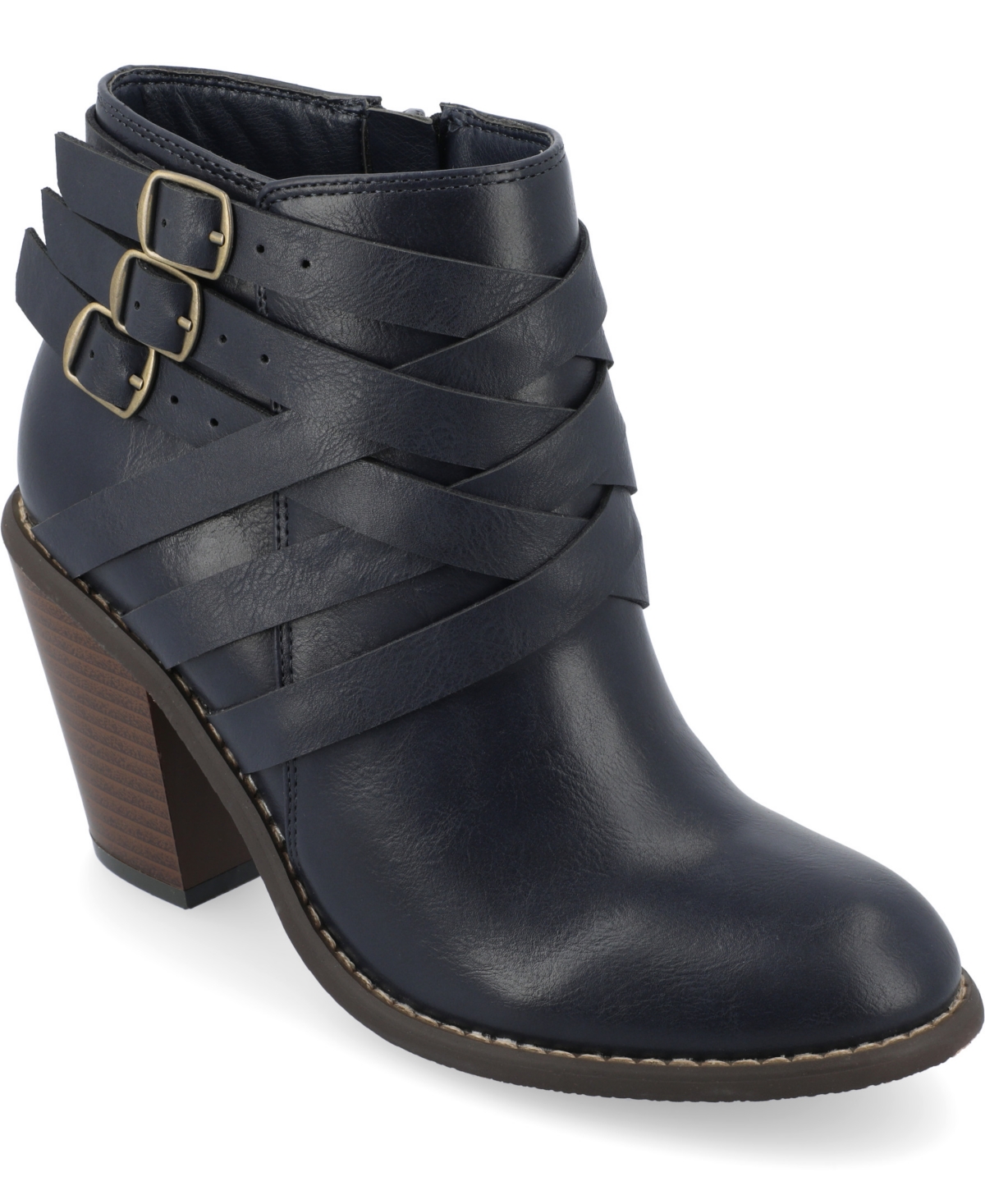 Click here for Journee Collection Womens Strap Round Toe Stacked... prices