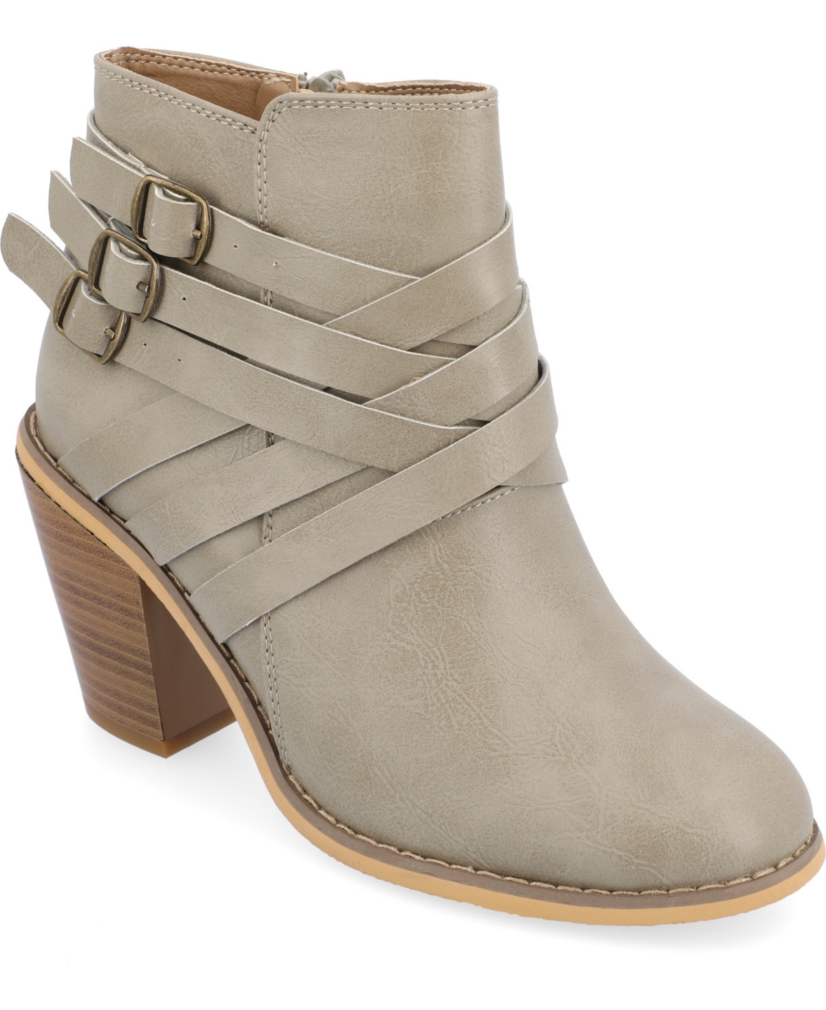 Click here for Journee Collection Womens Strap Round Toe Stacked... prices