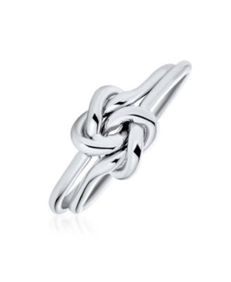 Best Friends Irish Celtic Love Knots Infinity Promise Ring Band For Women Oxidized .925 Sterling Silver