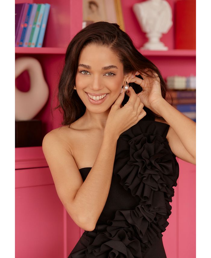 Betsy & Adam Women's Flower-Embellished One-Shoulder Gown - Macy's