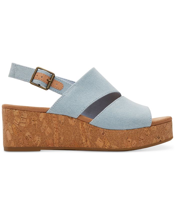 TOMS Women's Claudine Slingback Cork Wedge Platform Sandals - Macy's