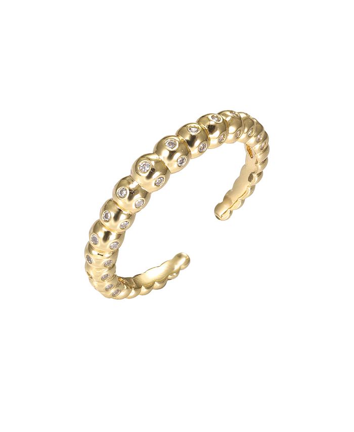 by Adina Eden Cubic Zirconia Bezel Beaded Ball Open Ring - Macy's