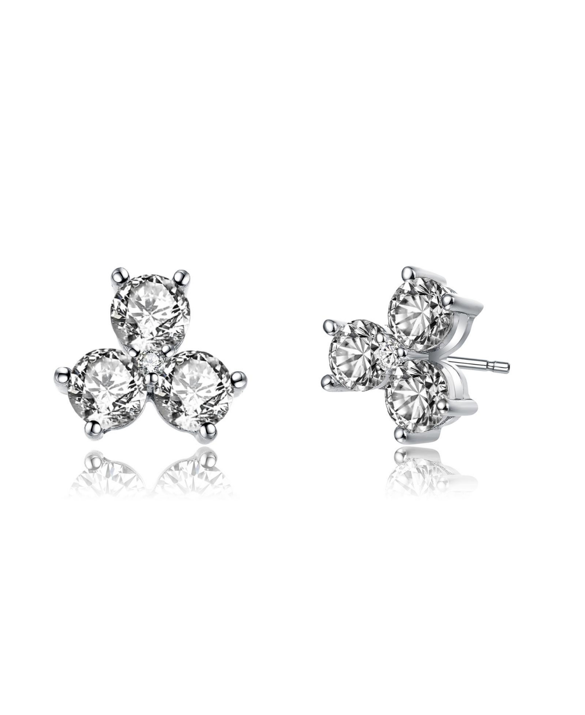 Click here for Sterling Silver with Round Cubic Zirconia Clover S... prices
