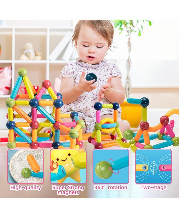 Contixo -Kids Toy Magnetic Stix Stick -68 PCS 3D Building Blocks STEM ... Contixo -Kids Toy Magnetic Stix Stick -68 PCS 3D Building Blocks STEM ...