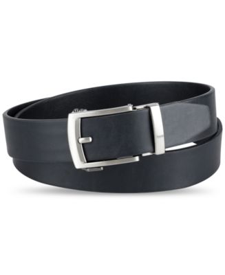 Exact Fit Men's Faux-Leather Track Lock Belt - Macy's