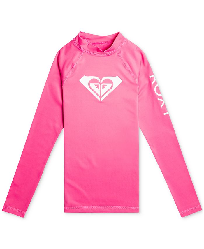 Roxy Big Girls Whole Hearted Long-Sleeve Rashguard Swim Top - Macy's