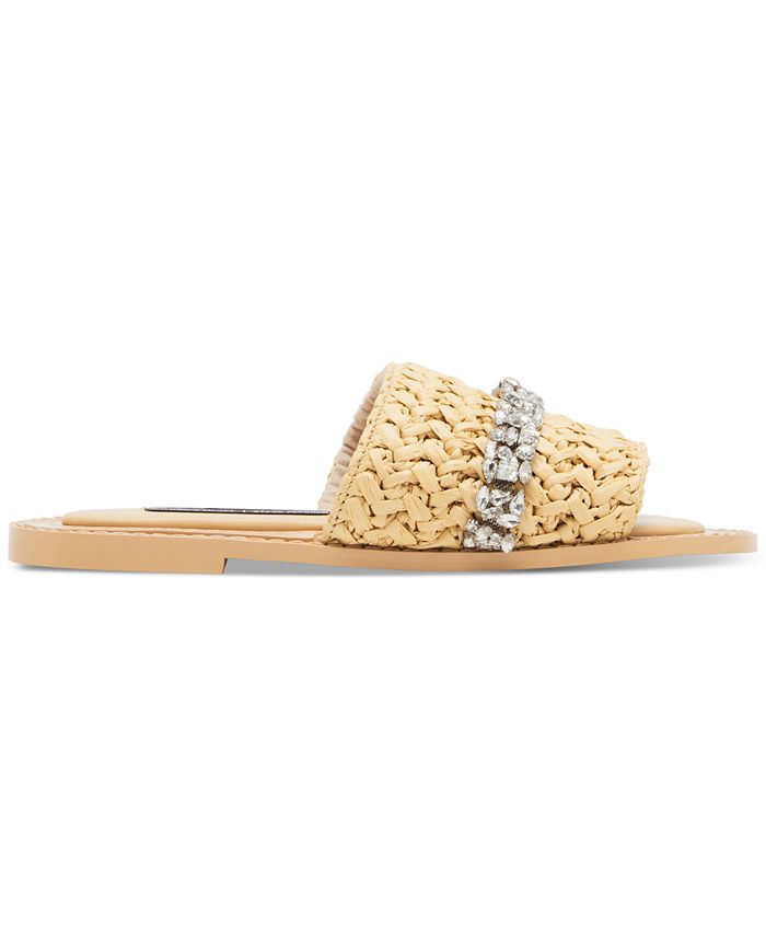 Steve Madden Starlight Raffia Slide Sandals - Macy's
