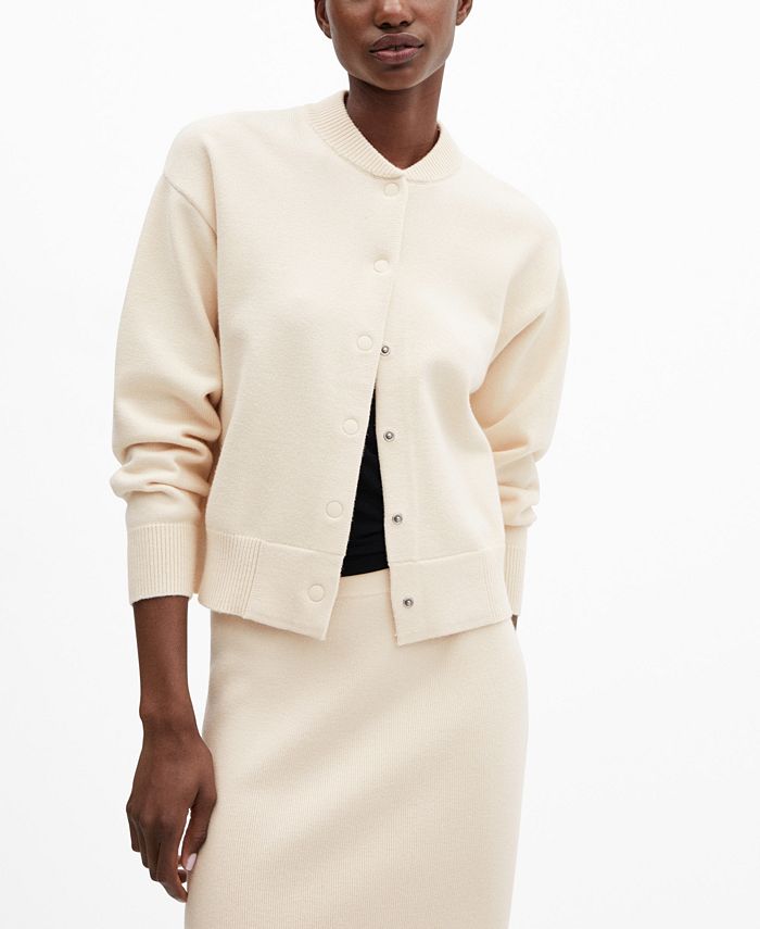 MANGO Women's Knitted Buttoned Jacket - Macy's