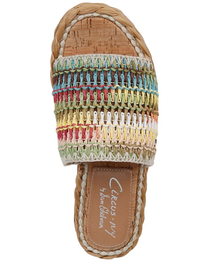 Circus NY by Sam Edelman Wallis Raffia Platform Slide Sandals - Macy's
